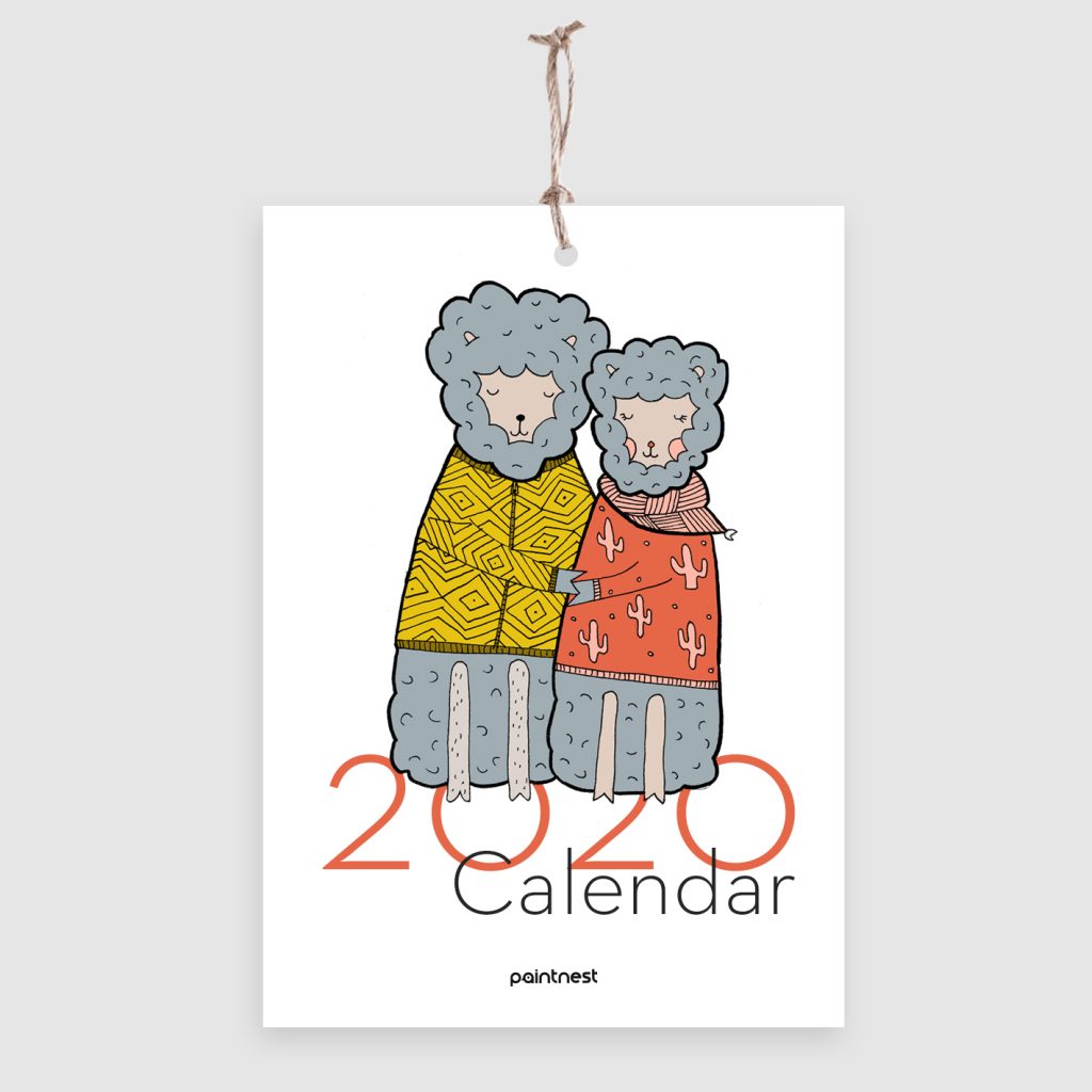 2020 Cute Unique Funny Animals Hand Drawn Wall Calendars - Paintnest