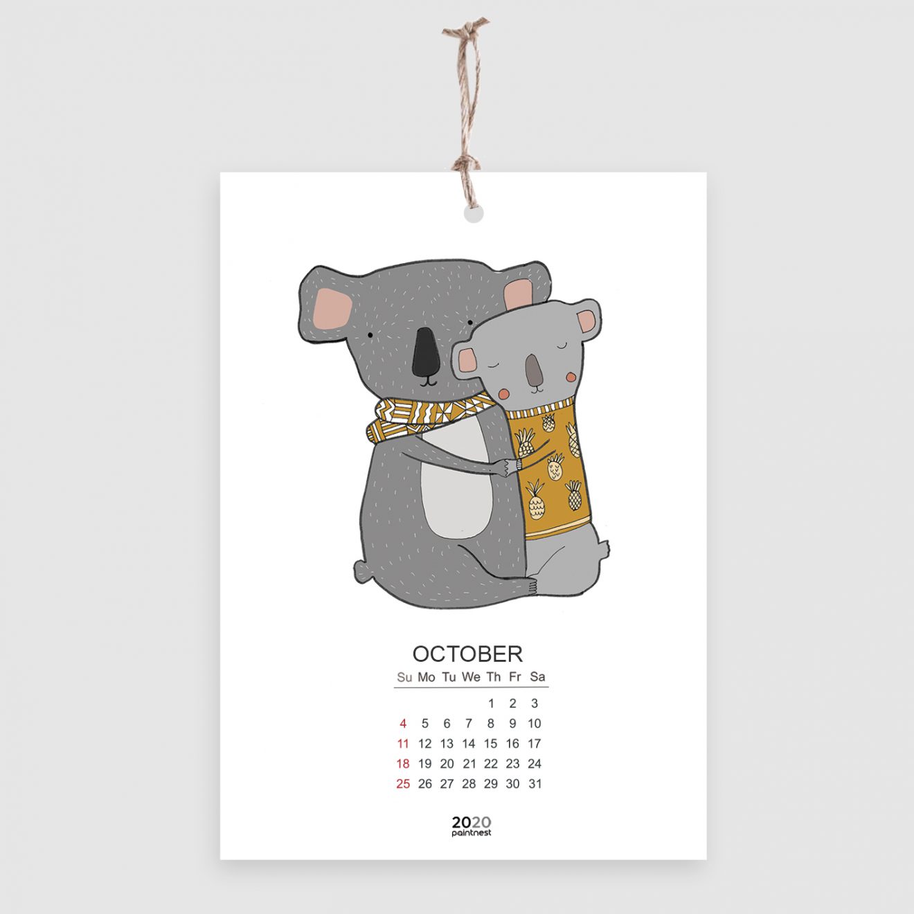 2020 Cute Unique Funny Animals Hand Drawn Wall Calendars - Paintnest